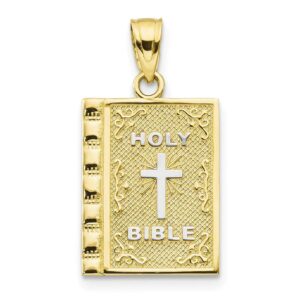 10k w/rhodium holy bible charm q10c1038