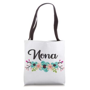 nona gifts from grandkids floral personalized name gift tote bag