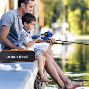 Urban Deco Kids Fishing Pole, Portable Telescopic Rod and Reel Combos Kids Fishing Rod Kit with Tackle Box for Boys,Girls,Youth,Beginner, Starter - Blue