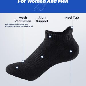 IDEGG 8 Pairs Ankle Performance Athletic Running Socks Low Cut Sports Tab Socks for Women and Men