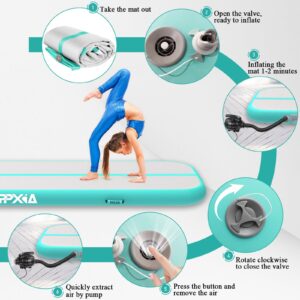 PPXIA Air Mat Tumble Track Gymnastics Mat, Inflatable Tumbling Mat 10ft with Electric Air Pump for Home Use/Cheerleading/Gym/Outdoor/Yoga/Water/School Use