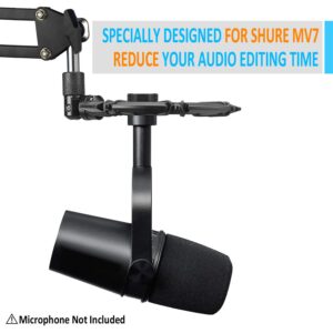 SUNMON Shure MV7 Shock Mount Compatible with Shure MV7 Microphone, MV7 Shock Mount Reduces Vibration Noise Matching Mic Stand Boom Arm by SUNMON