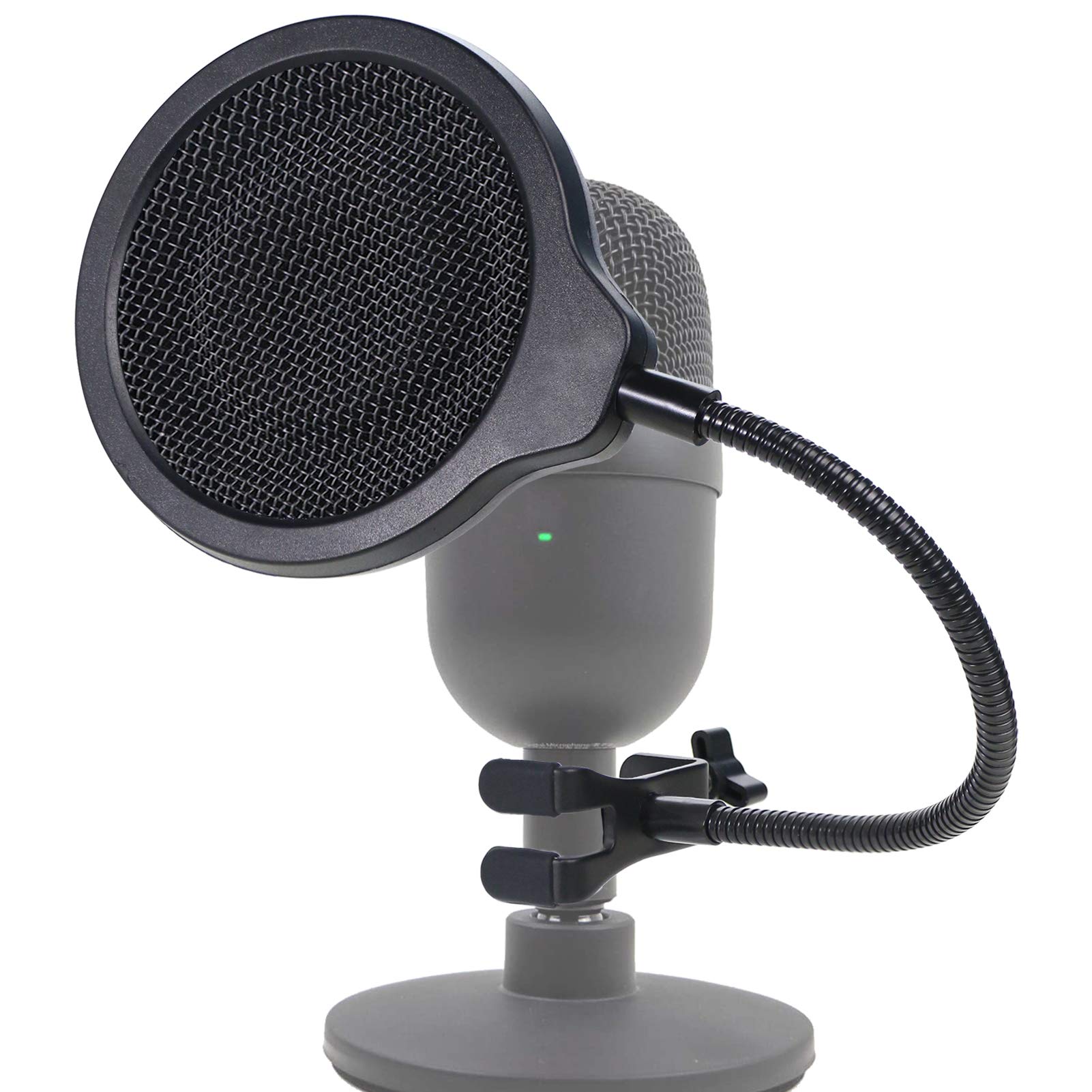 Seiren Mini Microphone Pop Filter Mask Shield For Razer Seiren Mini Microhone, 4 Inch 3 Layers Windscreen with Flexible 360°Gooseneck Clip by SUNMON