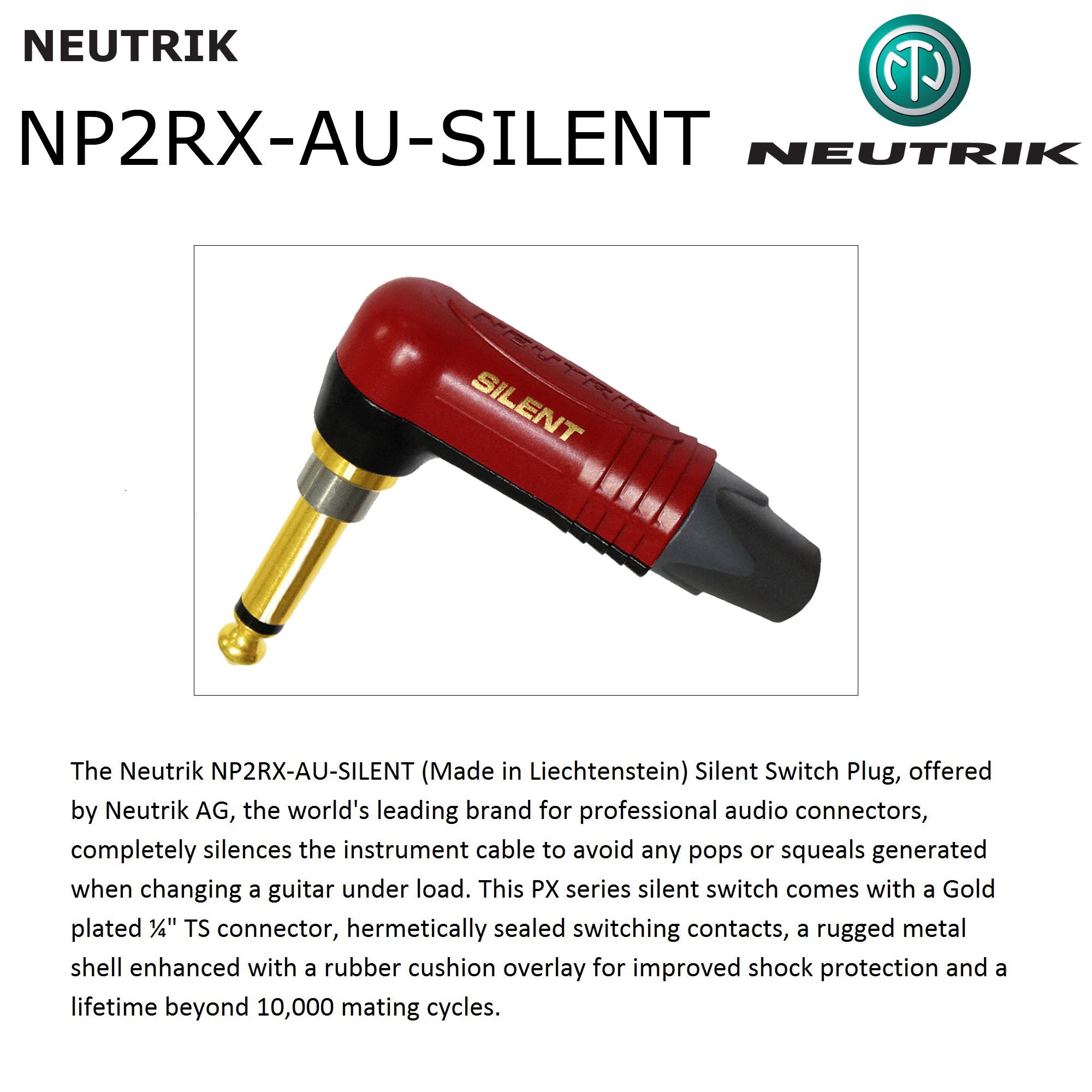 WORLDS BEST CABLES 25 Foot - Guitar Bass Instrument Cable Custom Made Using Mogami 2524 Wire and Neutrik NP2RX-AU-SILENT & Neutrik NP2X-B ¼ Inch (6.35mm) TS Plugs