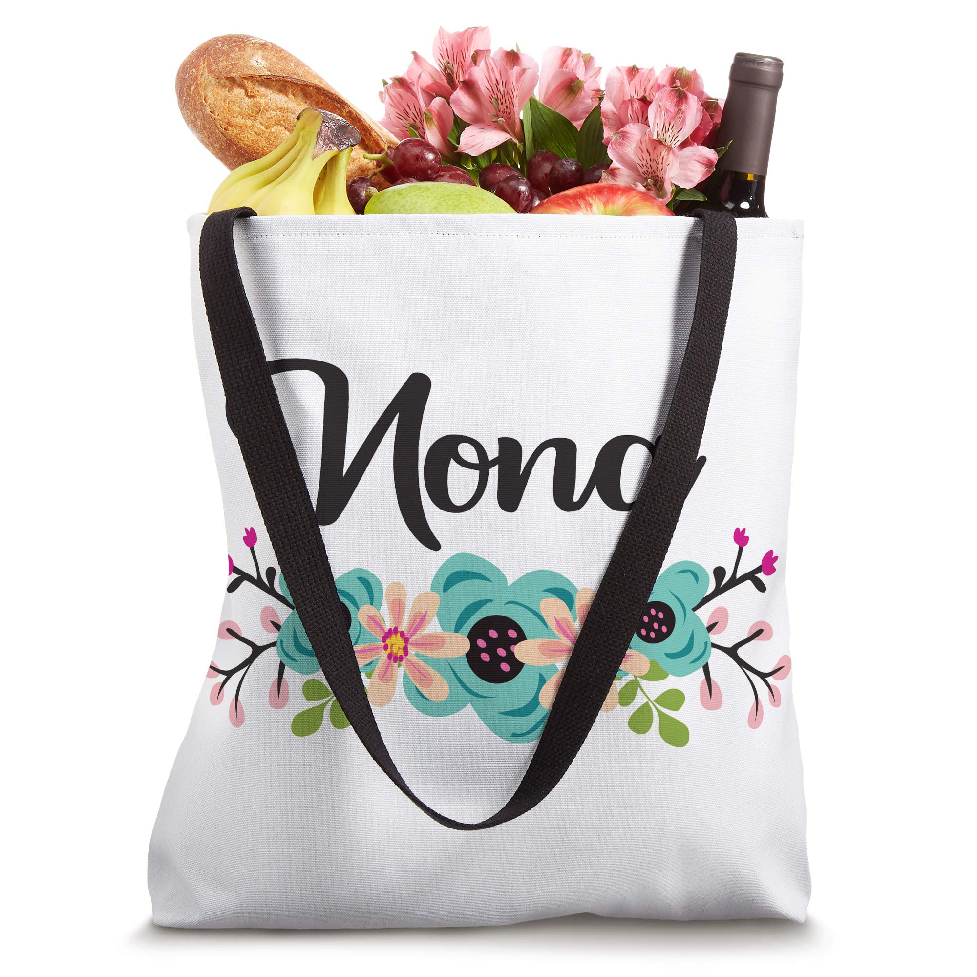 Nona Gifts From Grandkids Floral Personalized Name Gift Tote Bag