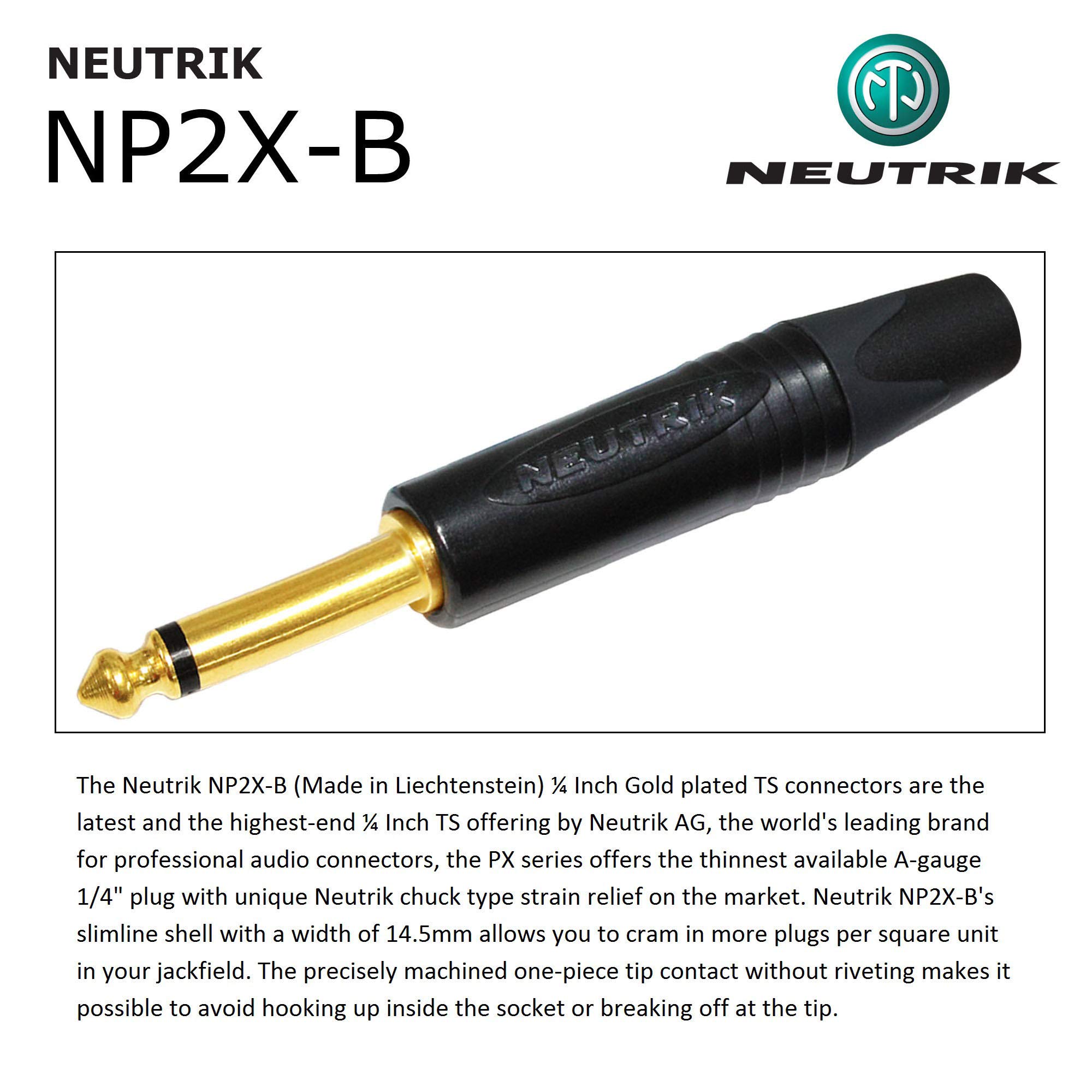 WORLDS BEST CABLES 25 Foot - Guitar Bass Instrument Cable Custom Made Using Mogami 2524 Wire and Neutrik NP2RX-AU-SILENT & Neutrik NP2X-B ¼ Inch (6.35mm) TS Plugs