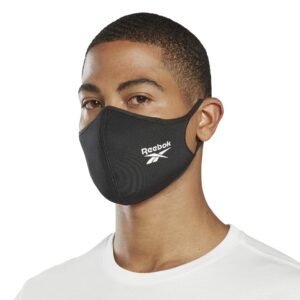 reebok standard face mask, 3 pack, black, small