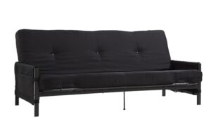 dhp fairview storage futon with 6" mattress, black