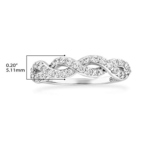 10K White Gold 1/2 Cttw Lab Grown Diamond Twisted Infinity Band Style Ring (G-H Color, SI1-SI2 Clarity) - Size 7