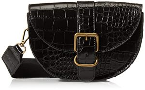 the drop women's helen saddle crossbody bag black, one size