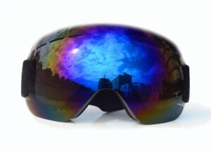 dplus ski goggles over glasses - wide view snow/snowboard goggle anti-fog dual lens, sports goggles(blue)