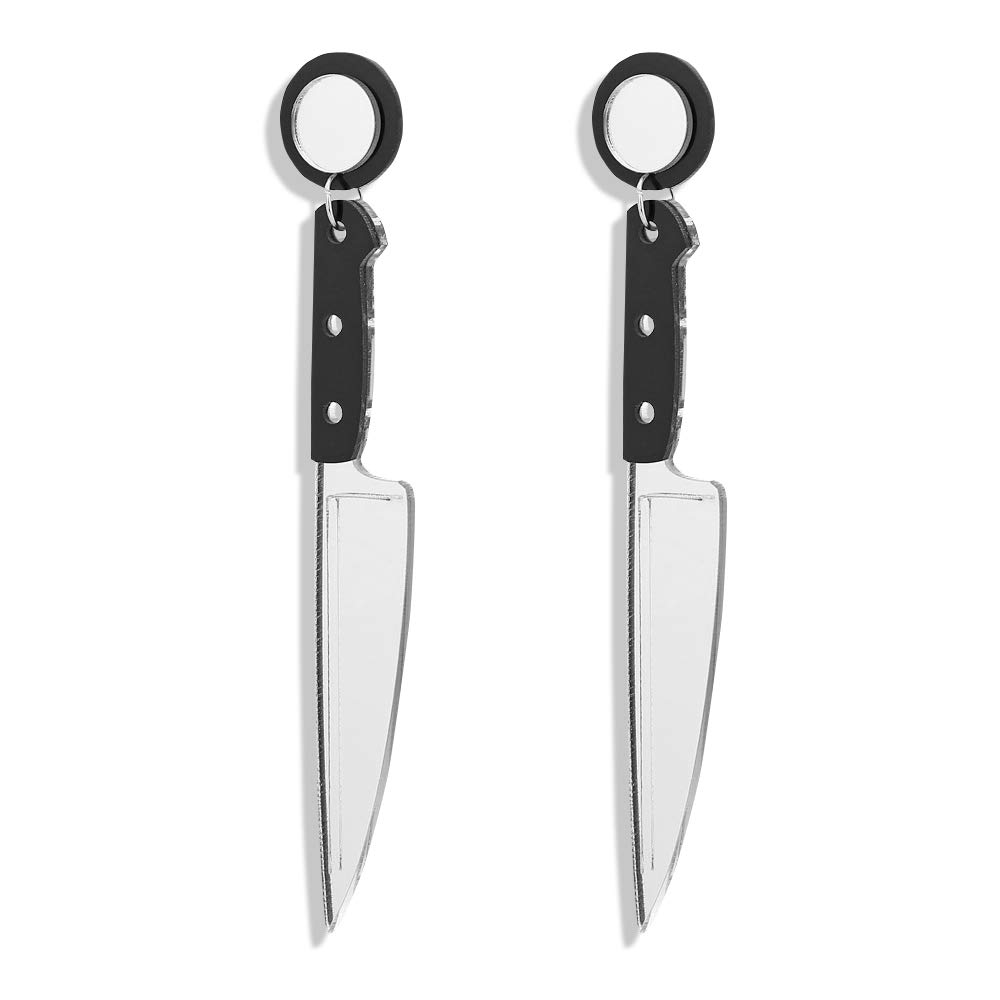 Exaggerated Hip Hop Earrings For Women Jewelry Gold Long Knife Earrings Simulation Acrylic Punk Ear Accessories (Long Knife Earrings(Silver))