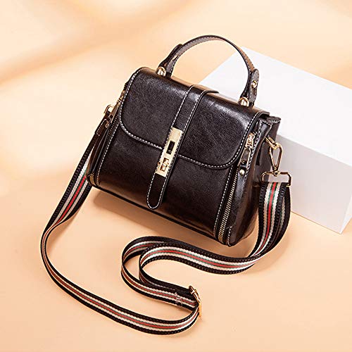 zhongningyifeng Crossbody Purse for Women Shoulder Bag Soft Leather Waterproof Fashion Handbag Small Upgrade (black)