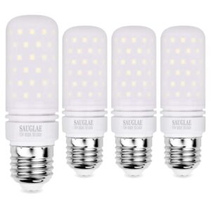 sauglae led light bulbs 15w, 120w incandescent bulbs equivalent, 1500lm, 6000k daylight white, e26 large edison screw corn bulbs, pack of 4