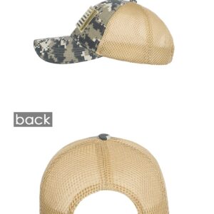 Anna-Kaci Camouflage Trucker Special Tactical Operator Forces USA Flag Patch Baseball Cap, Grey camo, OneSize