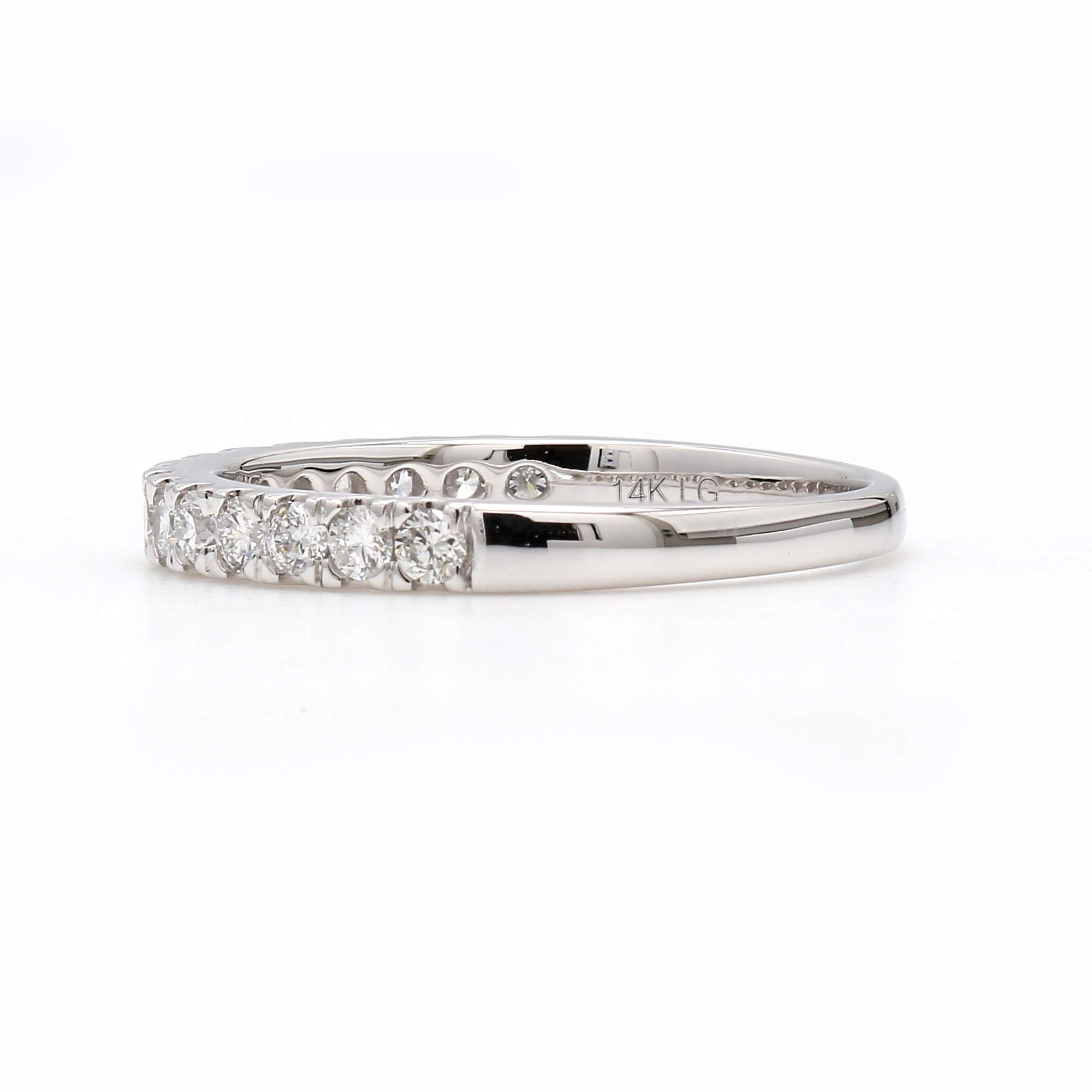 14k White Gold Lab-Created Diamond Wedding Ring Band (1/2 cttw, F-G Color, VS-SI Clarity) Size 6