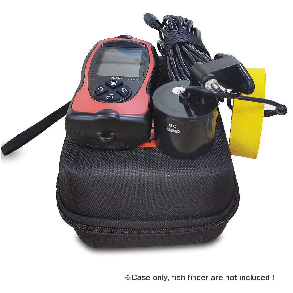 LUCKY Hard Travel Case for LUCKY/LUCKYLAKER Handheld Fish Finder Boat Sonar Fishing Finders Transducer Kayak Fish Finder Waterproof for Ice Fishing