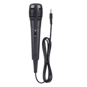 floralby handheld 6.5mm wired uni-directional dynamic karaoke microphone with audio cable - black