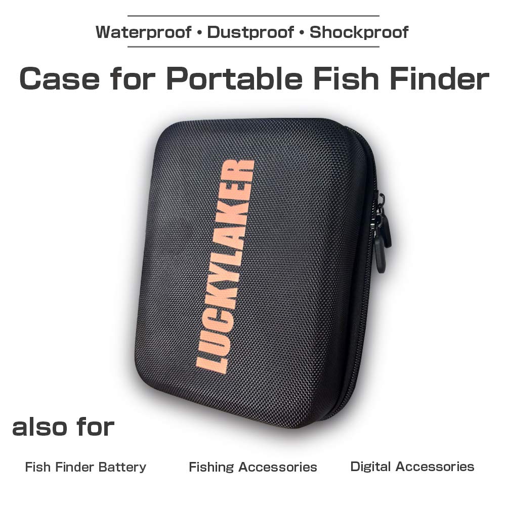 LUCKY Hard Travel Case for LUCKY/LUCKYLAKER Handheld Fish Finder Boat Sonar Fishing Finders Transducer Kayak Fish Finder Waterproof for Ice Fishing