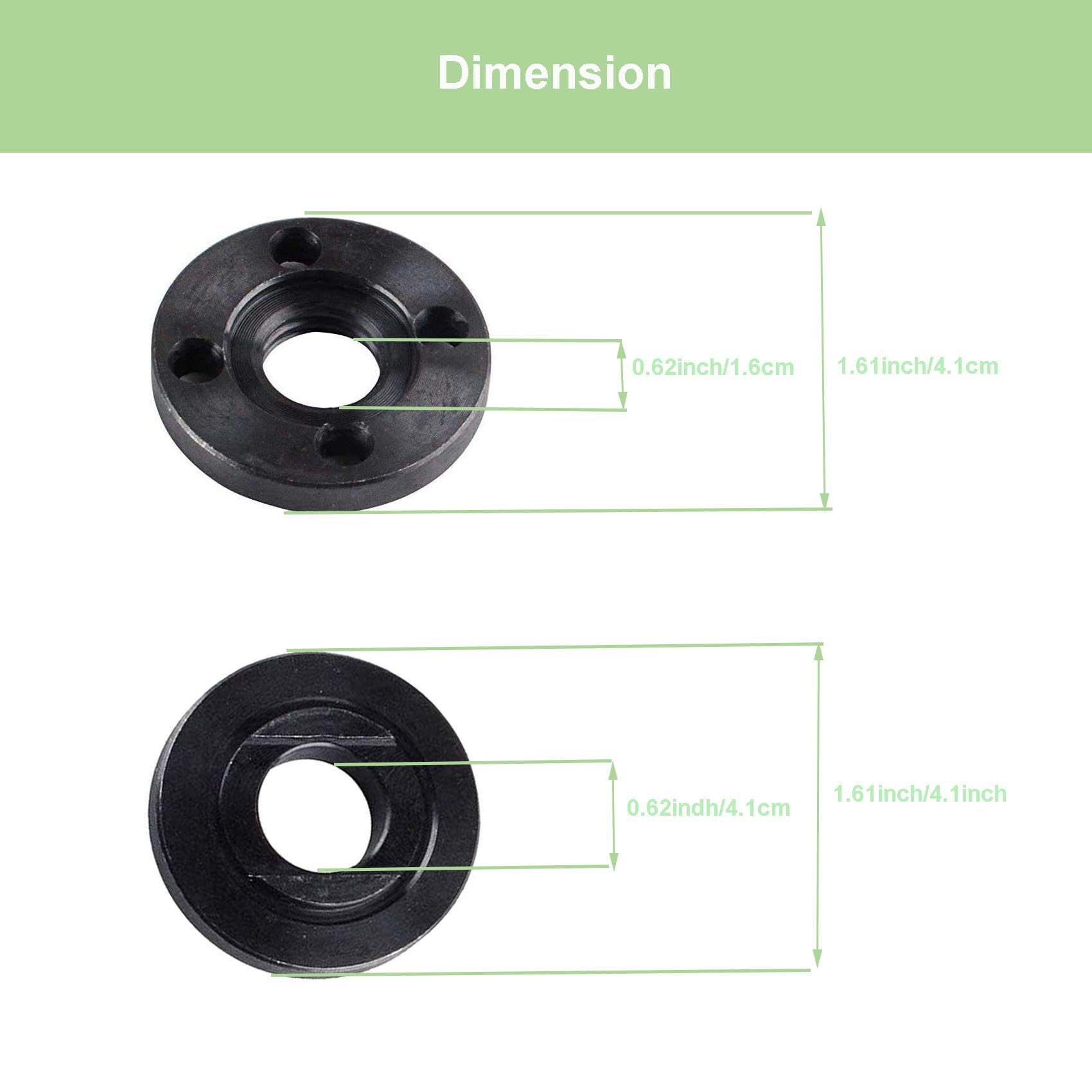 Inner Outer Flange Nut Angle Grinder Compatible with Black & Decker Ryobi Milwaukee Makita 193465-4 Inner Outer Flat Adapter Nut Replace 224399-1 193465-4 224568-4