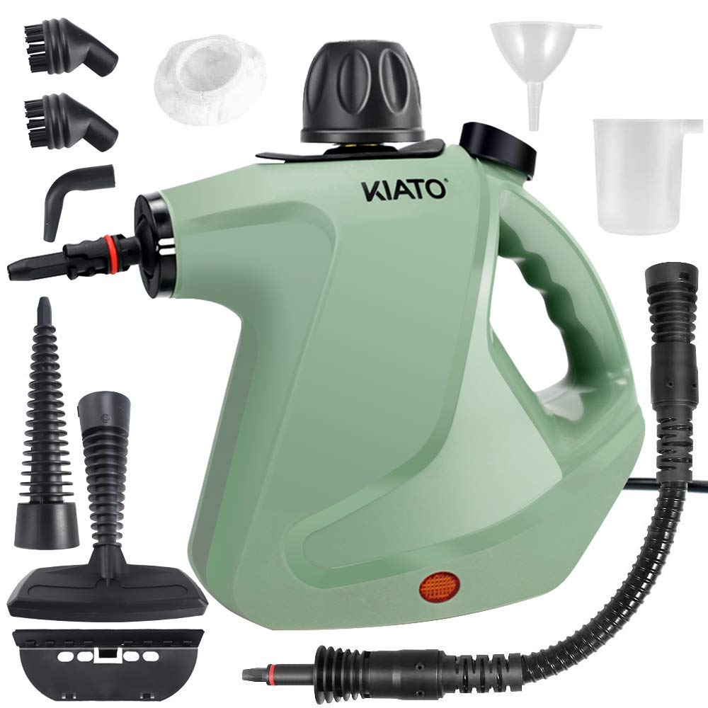 Handheld Steam Cleaner, 10 in 1 Steamer for Cleaning, Upholstery Steamer Cleaner, Car Steamer, Steam Cleaner for Surface Cleaning Home, Sofa, Bathroom, Car seat, Office (Green)