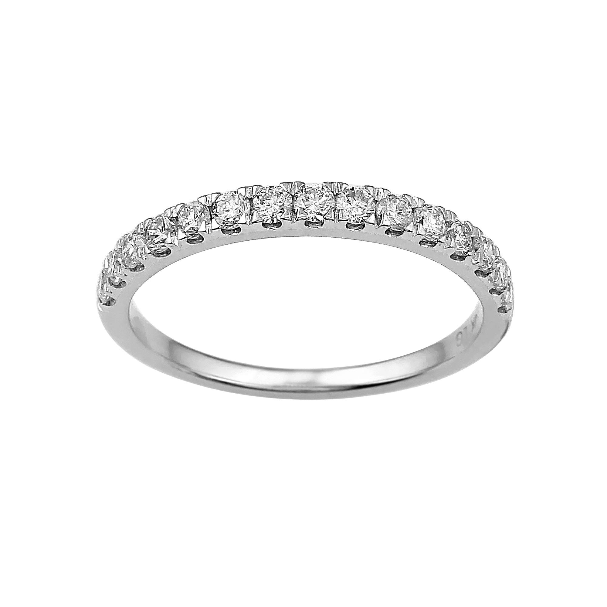 14k White Gold Lab-Created Diamond Wedding Ring Band (1/2 cttw, F-G Color, VS-SI Clarity) Size 6