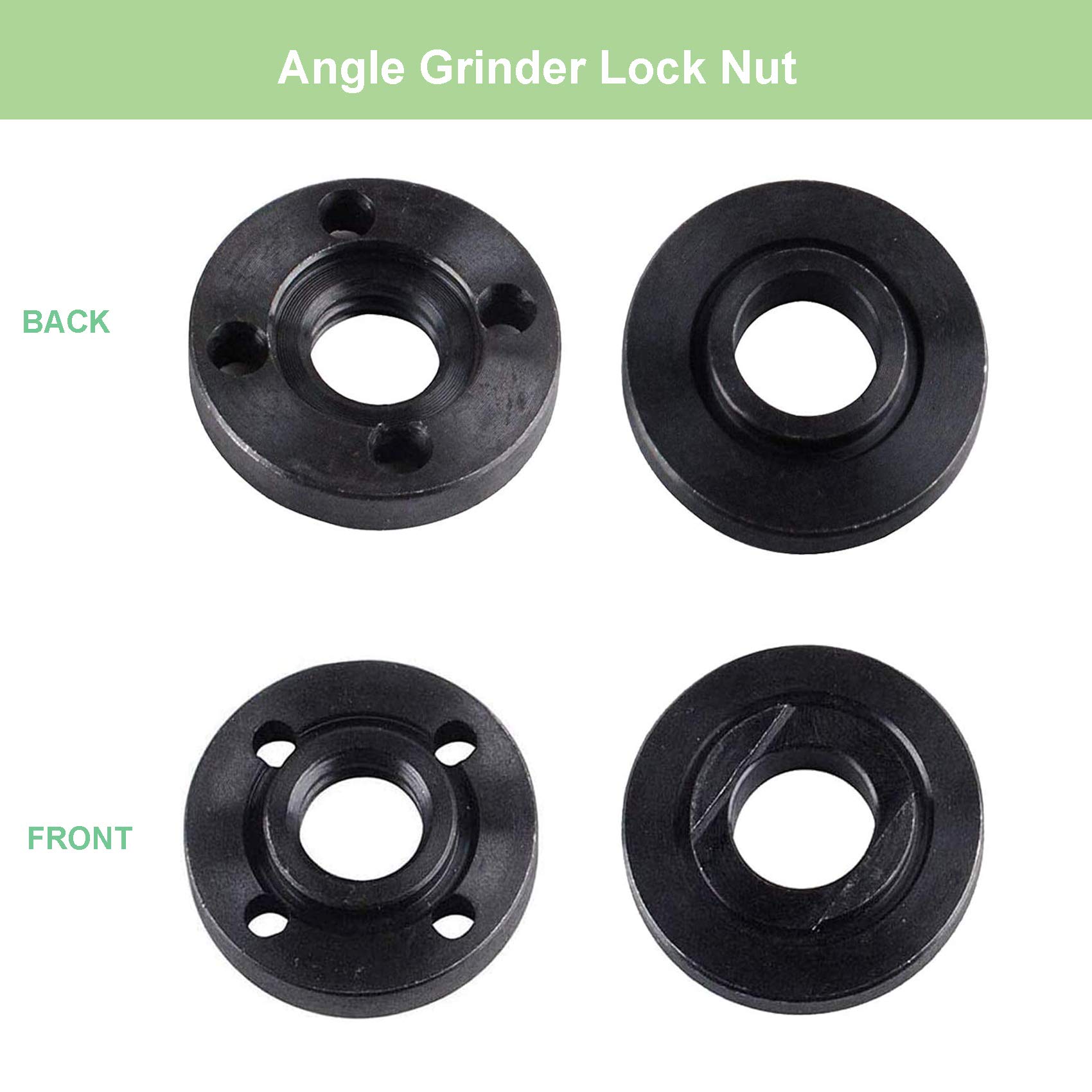 Inner Outer Flange Nut Angle Grinder Compatible with Black & Decker Ryobi Milwaukee Makita 193465-4 Inner Outer Flat Adapter Nut Replace 224399-1 193465-4 224568-4