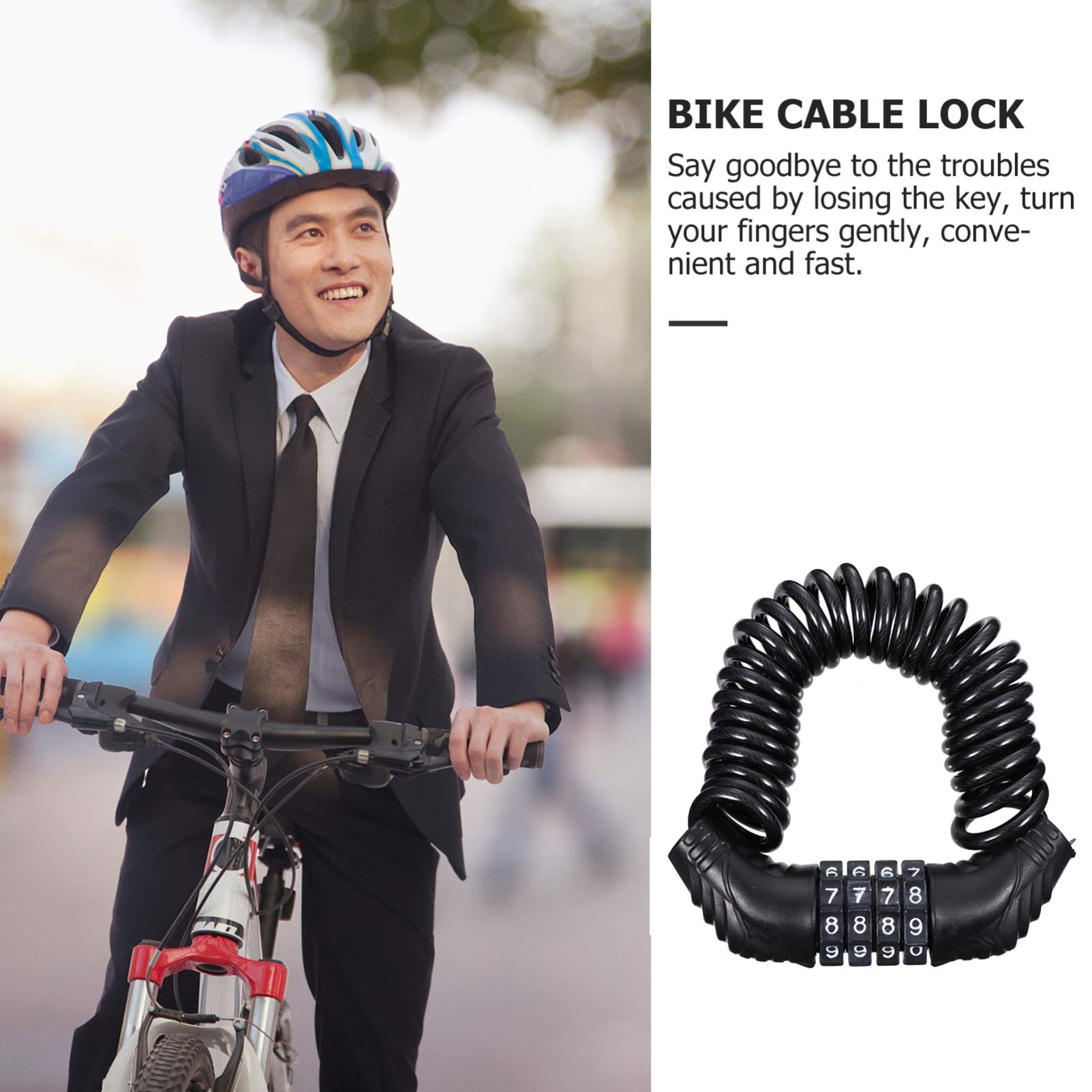 BESPORTBLE Combination Cable Lock Electric Cycle Chain Lock Bicycles Electric Bike Lock se Bike Electric Scooter Lock Bike Padlock Accessories Bike Cable Lock Helmet Steel Cable Wheel Lock