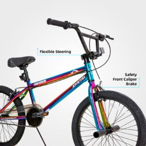 JOYSTAR Gemsbok 20 Inch Kids Bike Freestyle BMX Style for 7-13 Boys Girls Bikes 20 in Wheels Children Kids' Bicycles Dual Hand Brakes Steel Frame Oil Slick