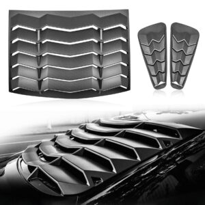 cumart 2005-2014 rear+side window louvers windshield sun shade cover lambo style matte black compatible with ford mustang 2005 2006 2007 2008 2009 2010 2011 2012 2013 2014 …