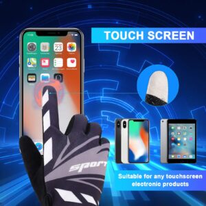 Accmor Touch Screen Cycling Gloves, Large Size Kids Sport Gloves, Men Women Teens Fishing Gloves, Breathable Non-Slip Children Bike Riding Gloves for Fishing Cycling Hunting Climbing Outdoor Sports