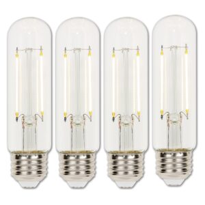 westinghouse 4518520 3.5 watt (60 watt equivalent) dimmable clear filament led light bulb, 2700k, medium base (pack of 4)