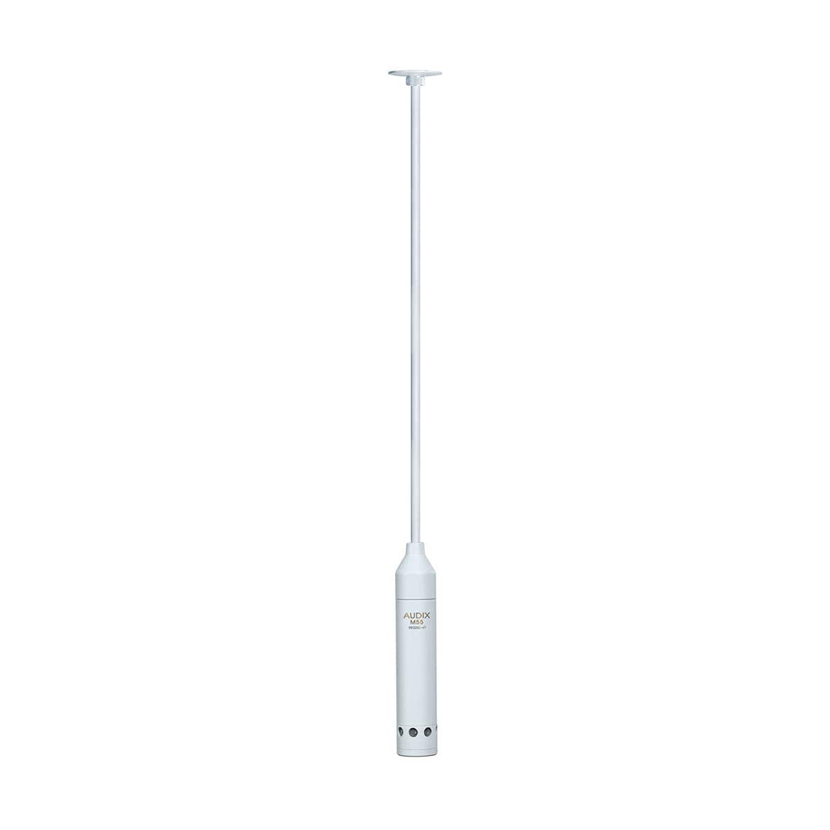 Audix M55 Installed Sound Omnidirectional Hanging Ceiling Microphone with Height Adjustment, White