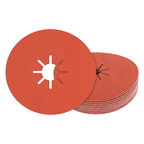 Bosch Professional 2608621829 25-Piece Prisma Ceramic Fibre Sanding Disc R782 (Metal and Stainless Steel, Ø 180 mm, grit G60, Accessories for Angle Grinders)