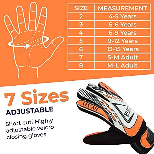 EFAH SPORTS Soccer Goalie Goalkeeper Gloves for Kids Boys Children Football Gloves with Strong Grips