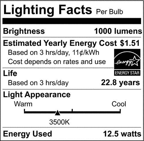 Satco S29437 12.5 Watt; PAR30LN LED; 3500K; 6-Pack California Compliant