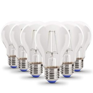 Feit Electric A19/TB/LED/6 25W Equivalent Dimmable Clear Glass Filament Colored LED Light Bulbs, Blue, 6-Pack, 2.4" D x 4" H