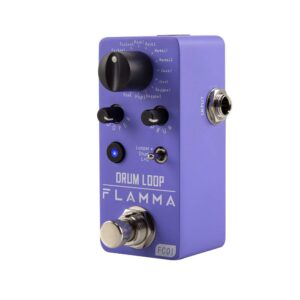 flamma fc01 looper pedal drum machine 2 in 1 drum looper guitar pedals, 20 minutes loop time with 16 drum grooves, tap tempo, 44.1khz/16bit mini guitar effects pedal with 3 mode