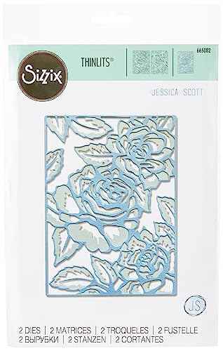 Sizzix Thinlits Die 665082 Floral Lattice by Jessica Scott 2 Pack, Multicolor