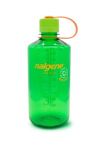 nalgene sustain tritan bpa-free water bottle made with material derived from 50% plastic waste, 32 oz, narrow mouth, green