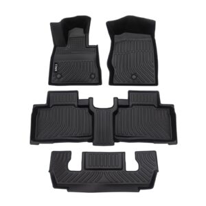 viwik floor mats for ford explorer 2020 2021 2022 2023 2024 6 seat, car mats all weather protection custom floor liners for ford explorer full set 1st/2nd/3rd row tpe rubber black non-slip odorless