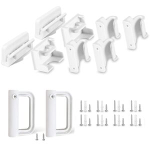 grenfu retractable baby gate replacement parts kit child safety gate full set wall mounting hardware with brackets anchors and screws white