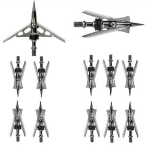 fay outdoor sport 100 grain hunting broadheads mechanical for compound recurve bow arrows and crossbow bolts with two blades (12 pk)