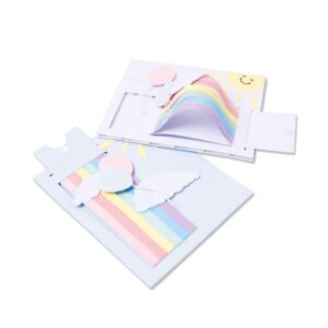 sizzix thinlits die 665086 rainbow slider card by georgie evans 13 pack, multicolor