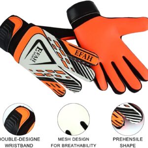 EFAH SPORTS Soccer Goalie Goalkeeper Gloves for Kids Boys Children Football Gloves with Strong Grips