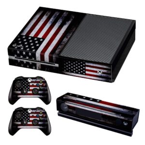 uushop protective vinyl skin decal cover for microsoft xbox one american flag(upgraded)