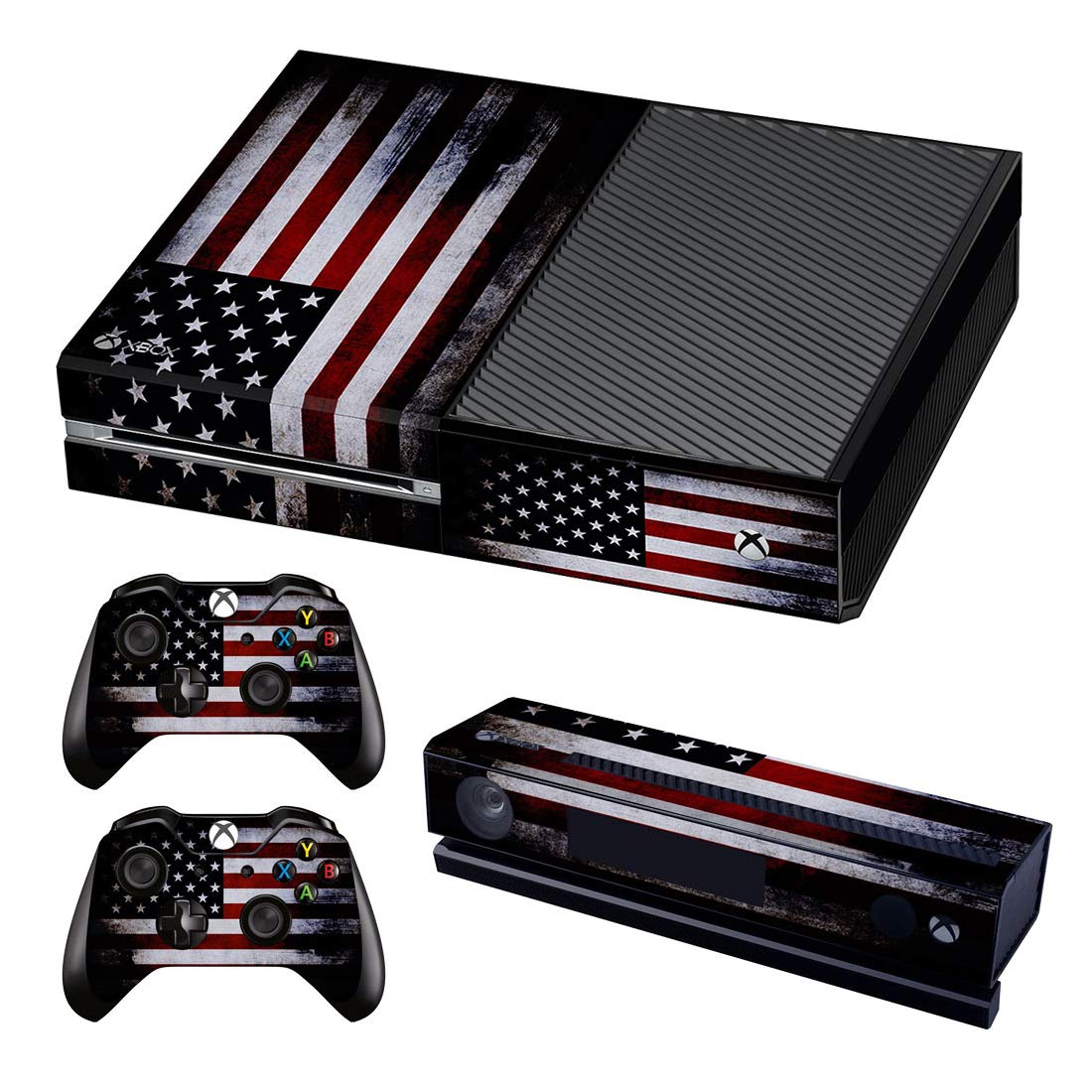 UUShop Protective Vinyl Skin Decal Cover for Microsoft Xbox One American Flag(Upgraded)