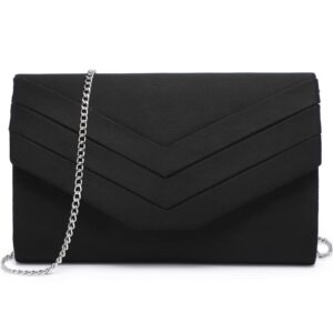 dasein women's evening bags formal party clutches wedding purses cocktail prom handbags (2-black)