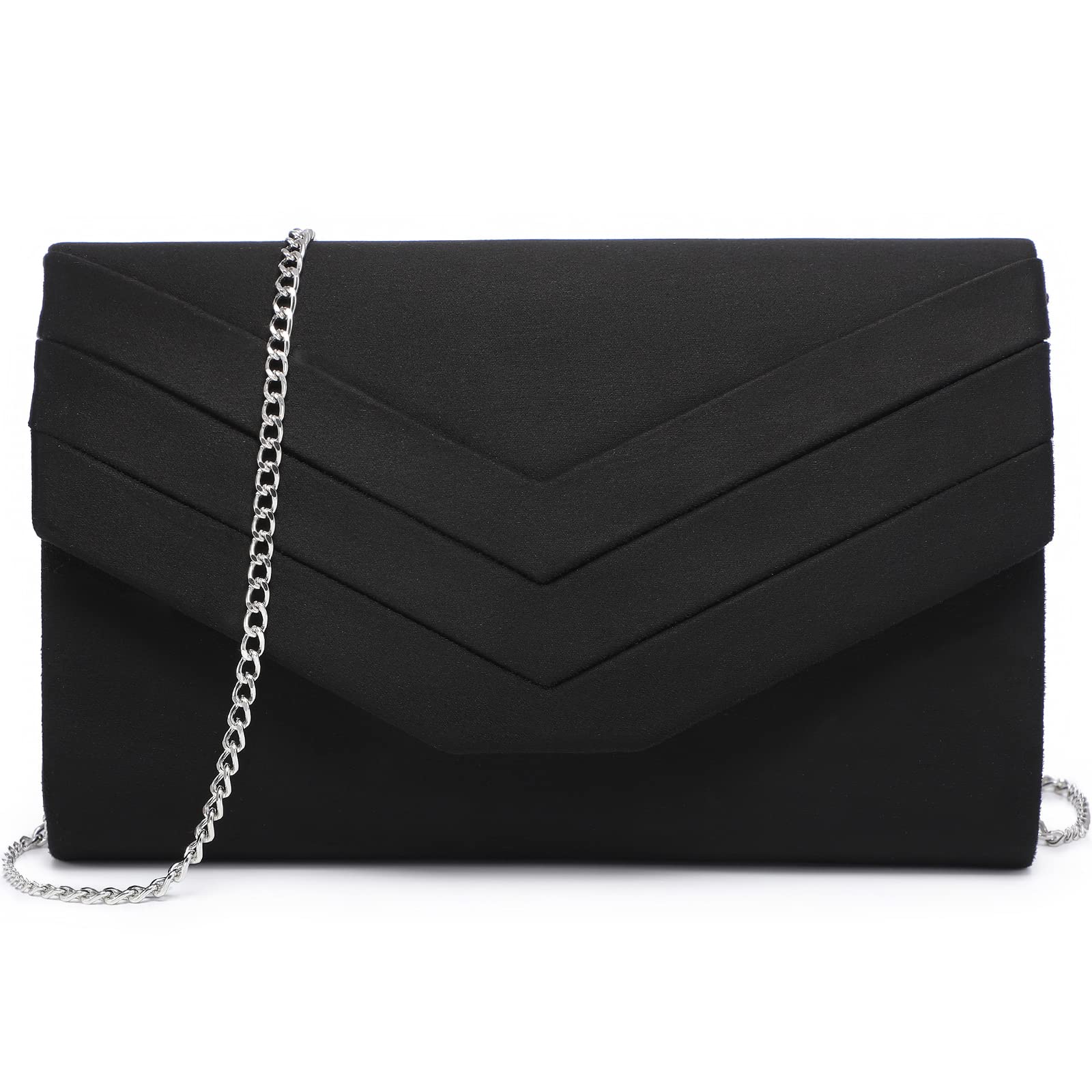 Dasein Women's Evening Bags Formal Party Clutches Wedding Purses Cocktail Prom Handbags (2-Black)