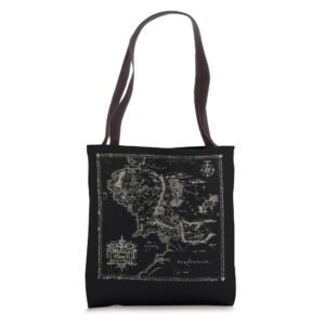 the lord of the rings map of middle earth tote bag